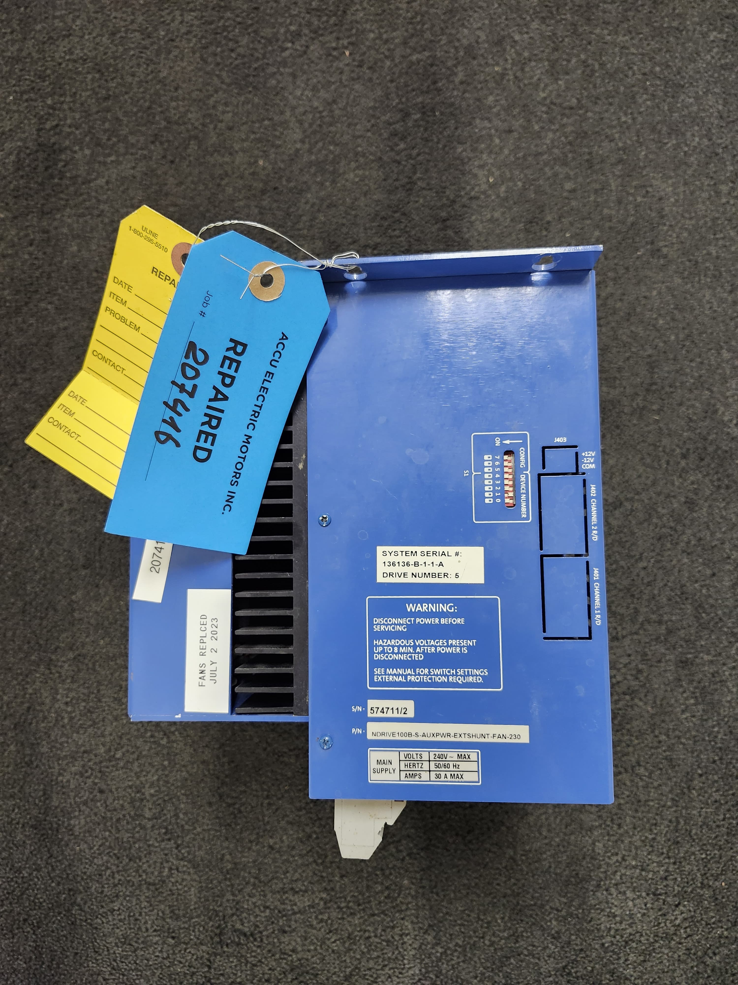 NDRIVE100B-S-AUXPWR-EXTSHUNT-FAN-230 - Get Repaired - Accu Global